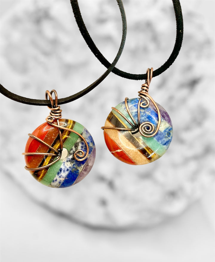 Seven Chakra Pi Stone Pendants – Connie’s Crystals